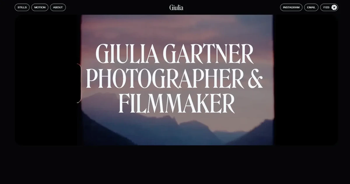 Giulia Gartner | Скриншот главной страницы