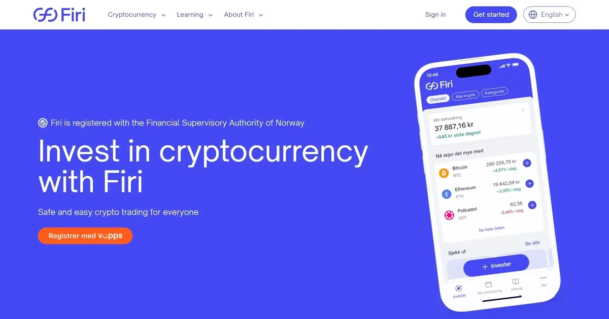 Firi | Скриншот главной страницы