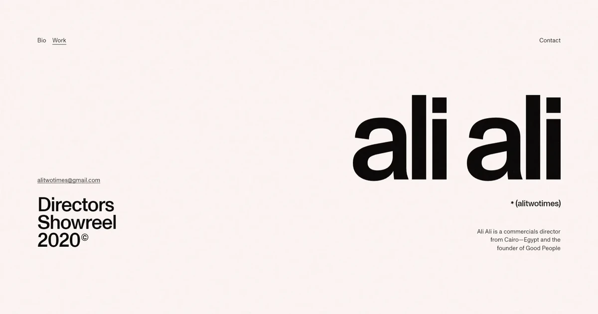 Ali Ali | Скриншот главной страницы