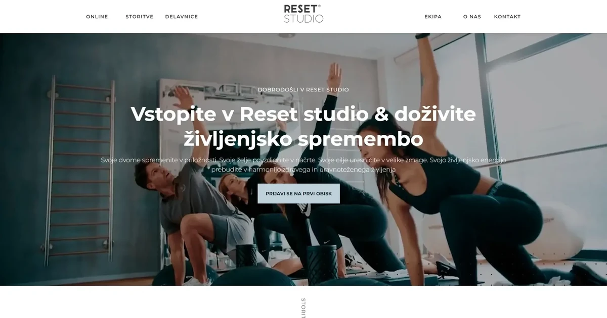 RESET STUDIO | Скриншот главной страницы